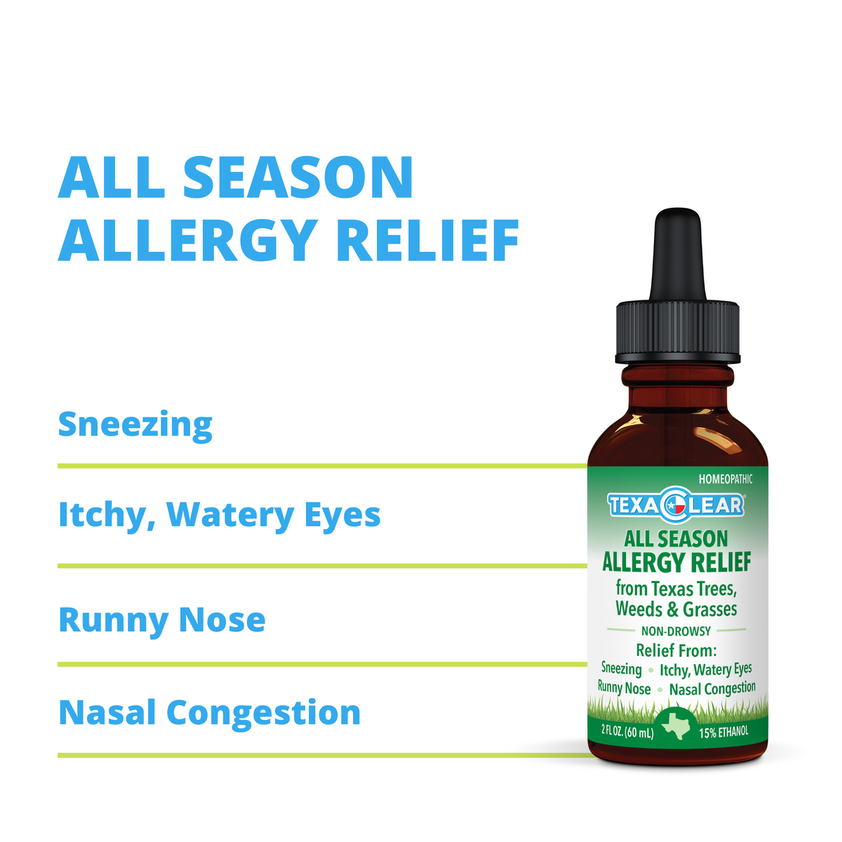 TexaClear® Texas + Cedar Fever Homeopathic Allergy Relief Drops ...